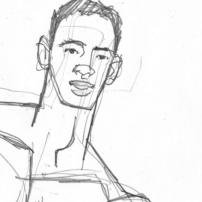 Expressionist Male Figure in Speedos – The Art of Douglas Simonson